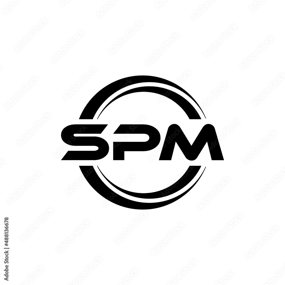 SPM letter logo design with white background in illustrator, vector ...