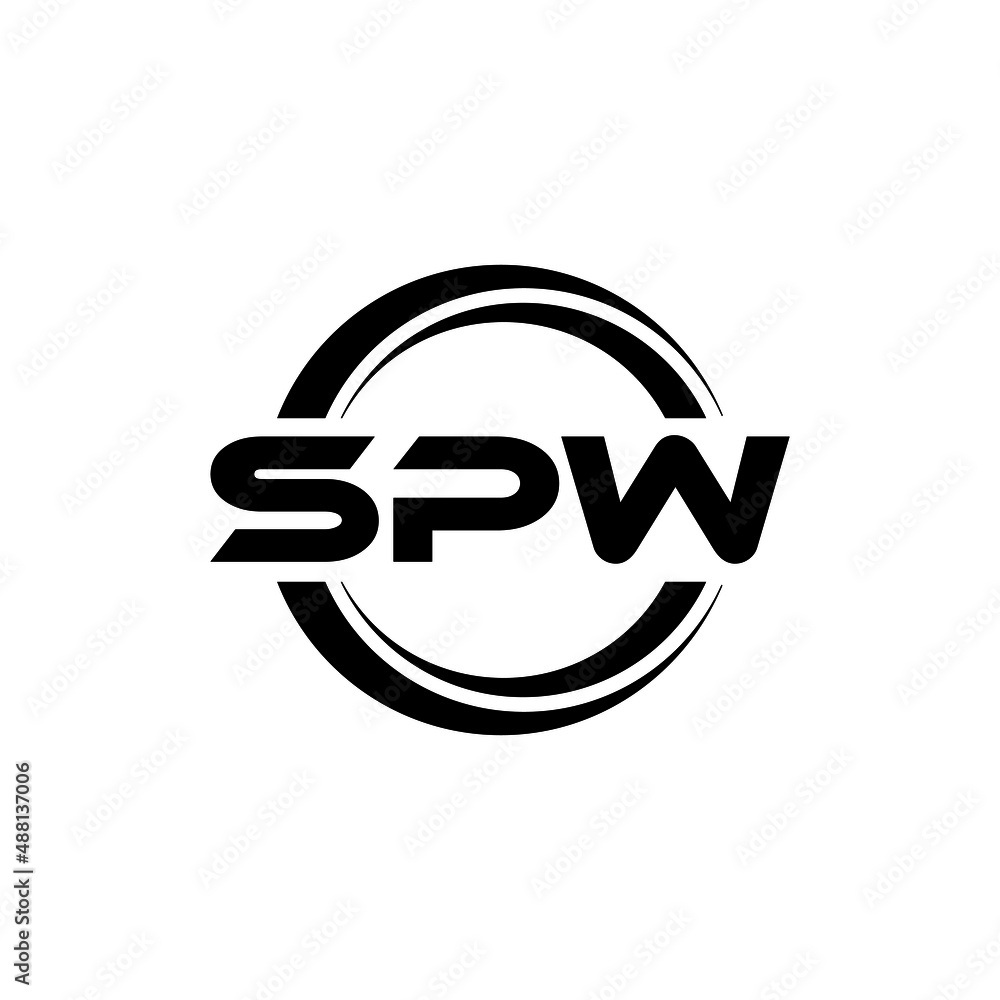 SPW letter logo design with white background in illustrator, vector ...