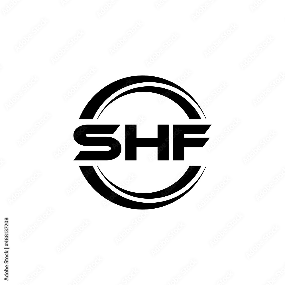 Vecteur Stock SHF letter logo design with white background in ...