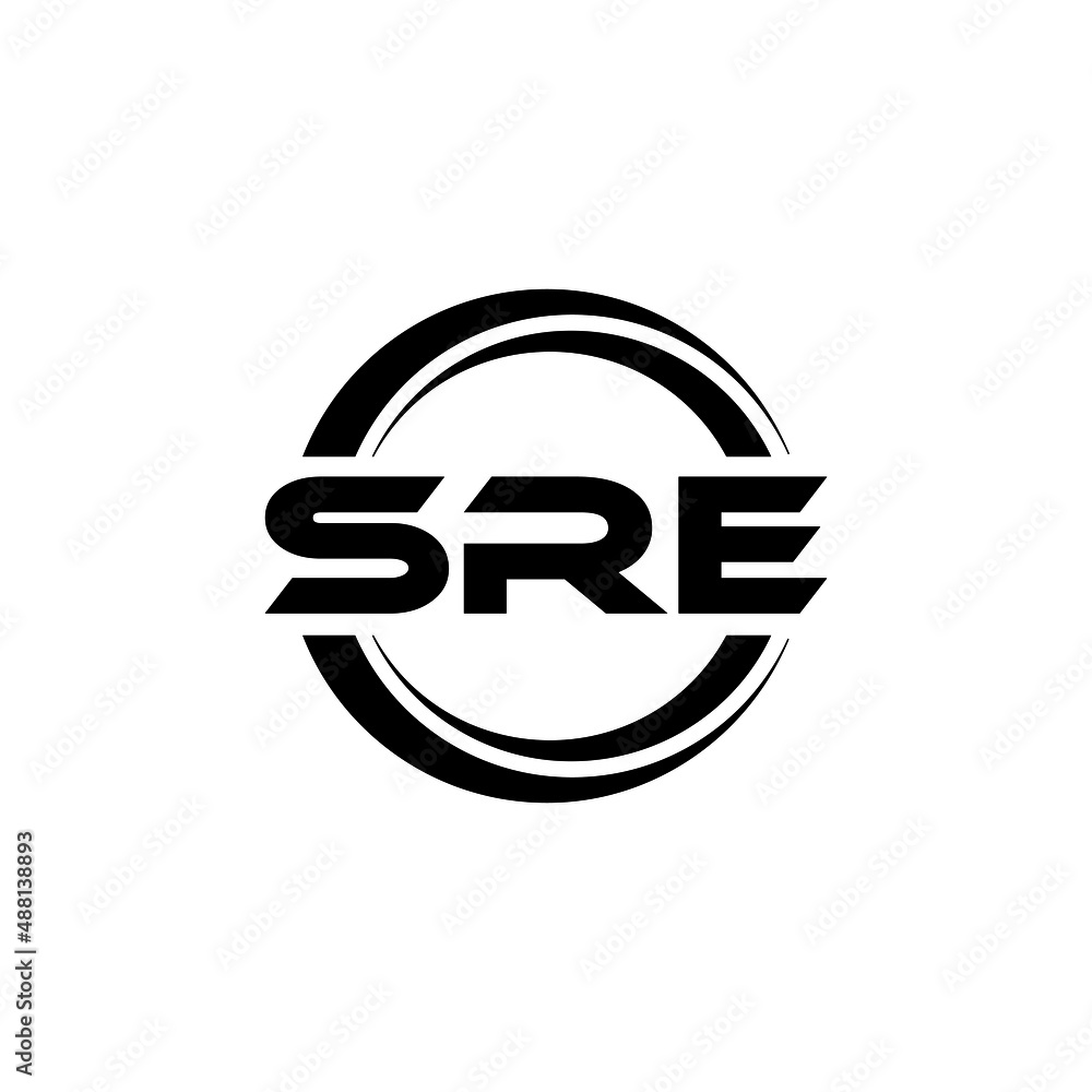 SRE letter logo design with white background in illustrator, vector ...