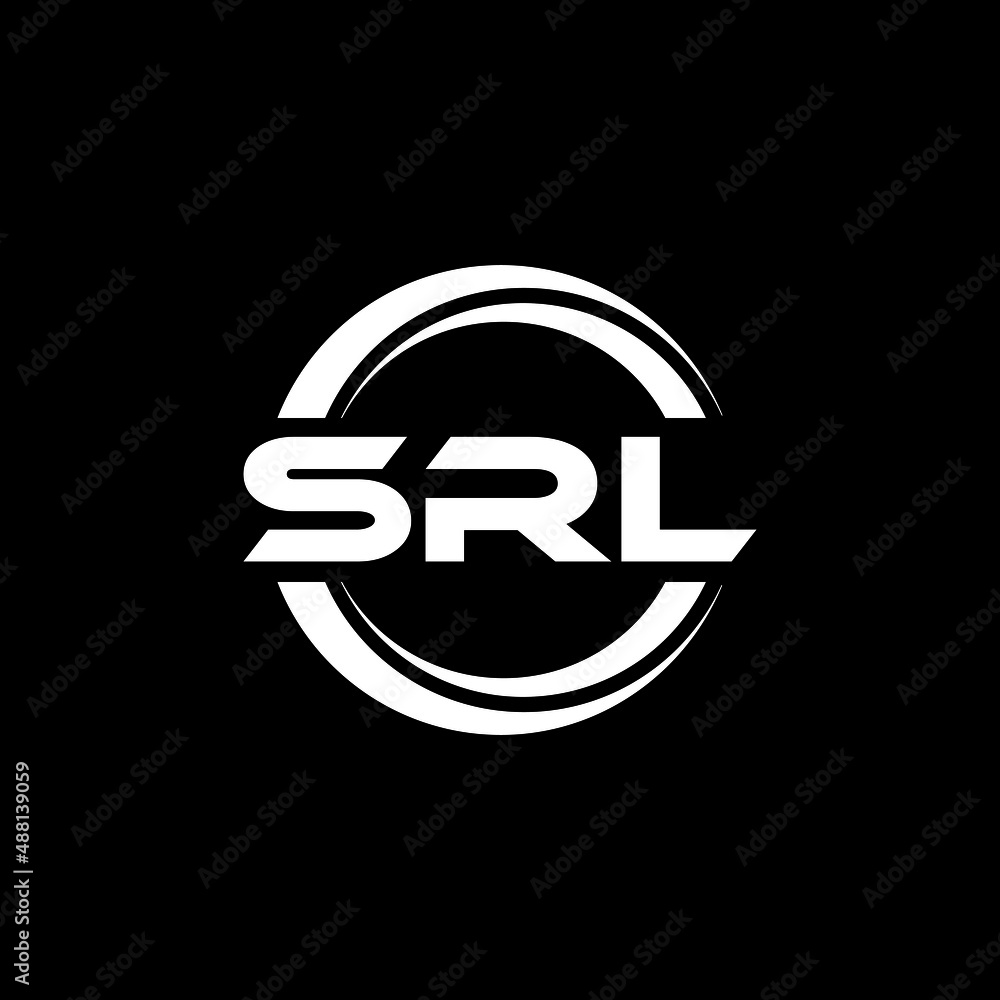 SRL letter logo design with black background in illustrator, vector ...