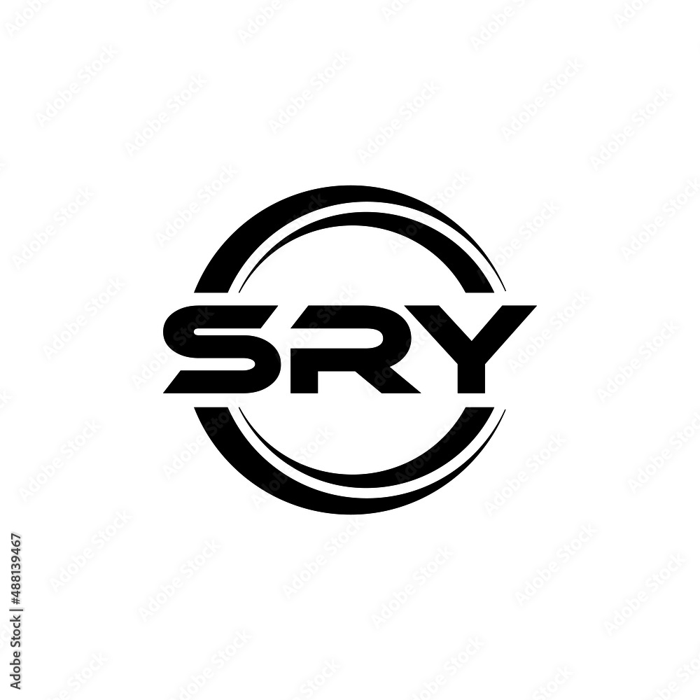 SRY letter logo design with white background in illustrator, vector ...