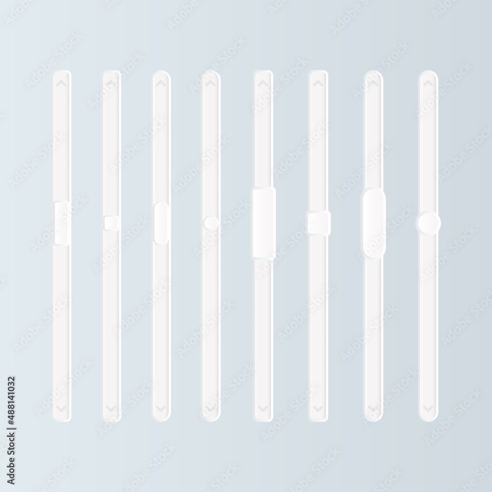 Scrollbars set. User interface elements. Templates for scrolling web ...