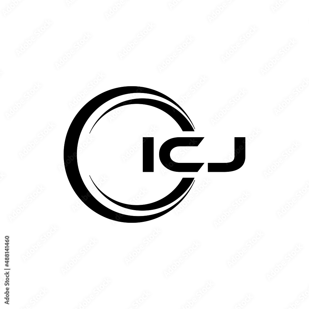 ICJ letter logo design with white background in illustrator, vector ...