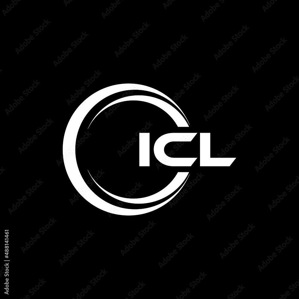 ICL letter logo design with black background in illustrator, vector ...