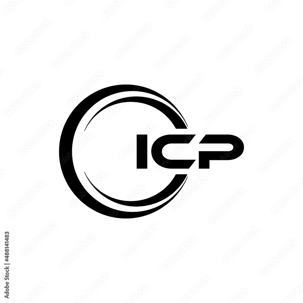ICP letter logo design with white background in illustrator, vector ...