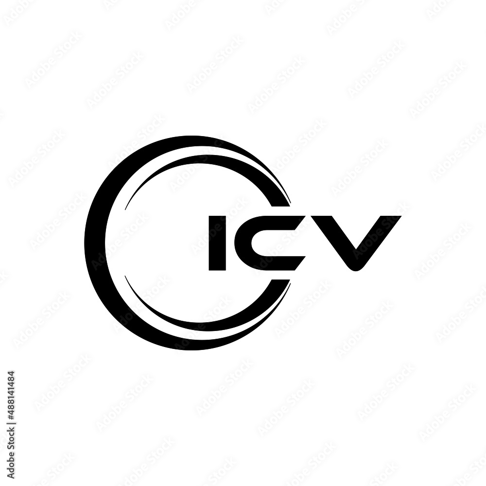 ICV letter logo design with white background in illustrator, vector ...