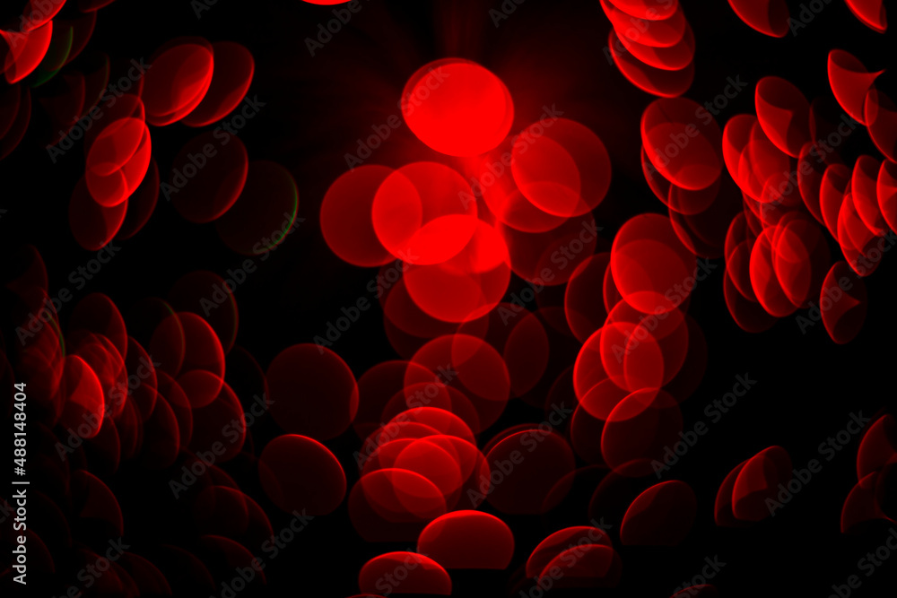 red abstract background with round shapes floating . Red blood cells ...