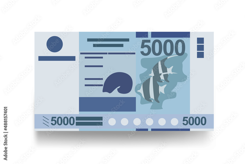 CFP Franc Vector Illustration. French overseas collectivities money set ...