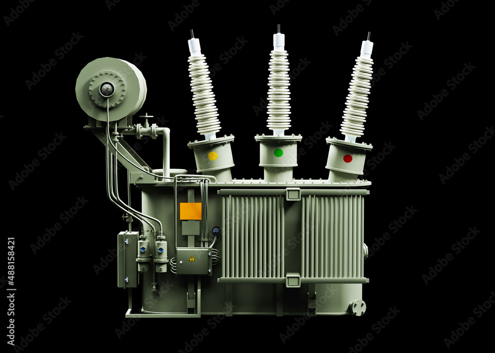 transformer isolated on black background 3d model Stock Illustration ...