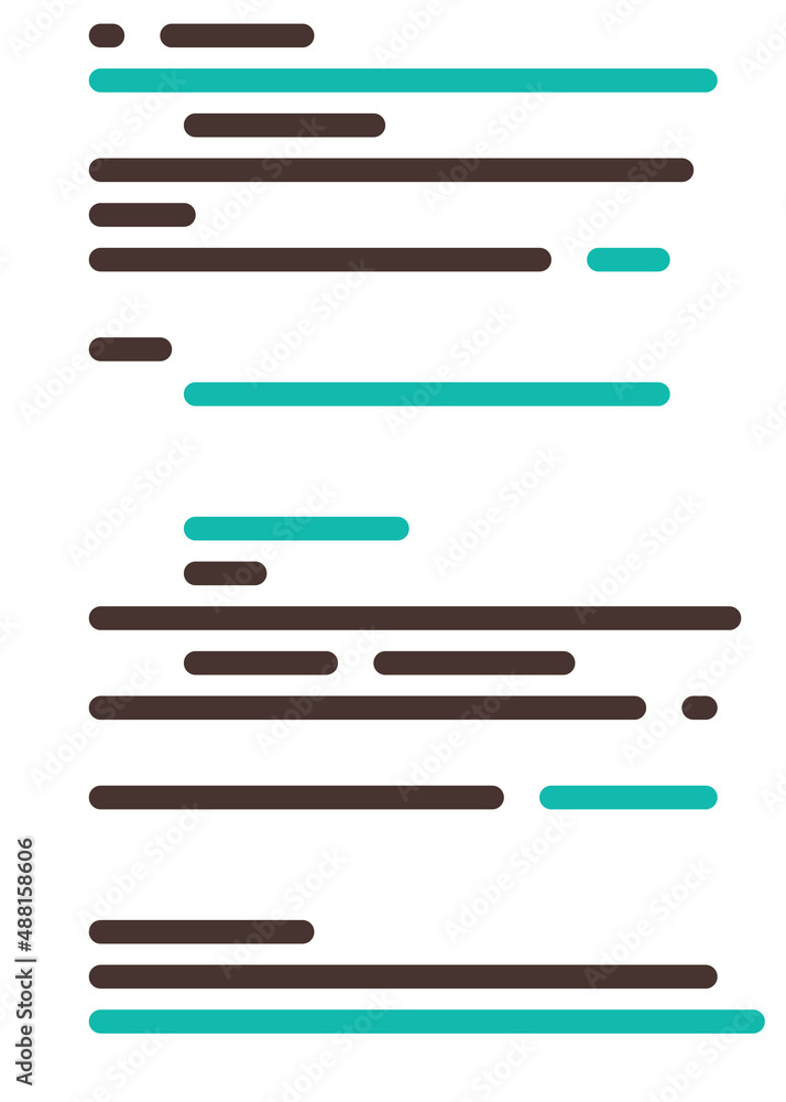Code on screen vector illustration, flat cartoon coding lines ...