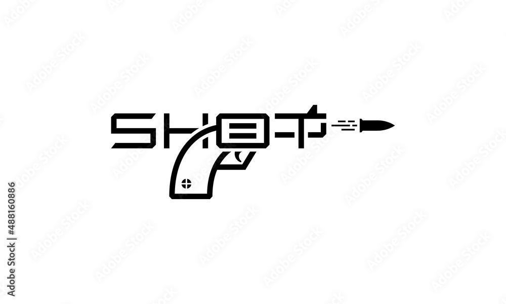 Shot text, typography logo design. Stock Vector | Adobe Stock