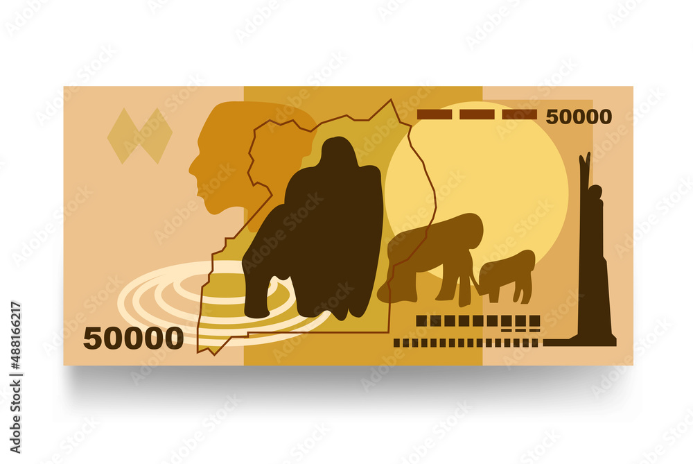 Uganda Shilling Vector Illustration. Uganda money set bundle banknotes ...