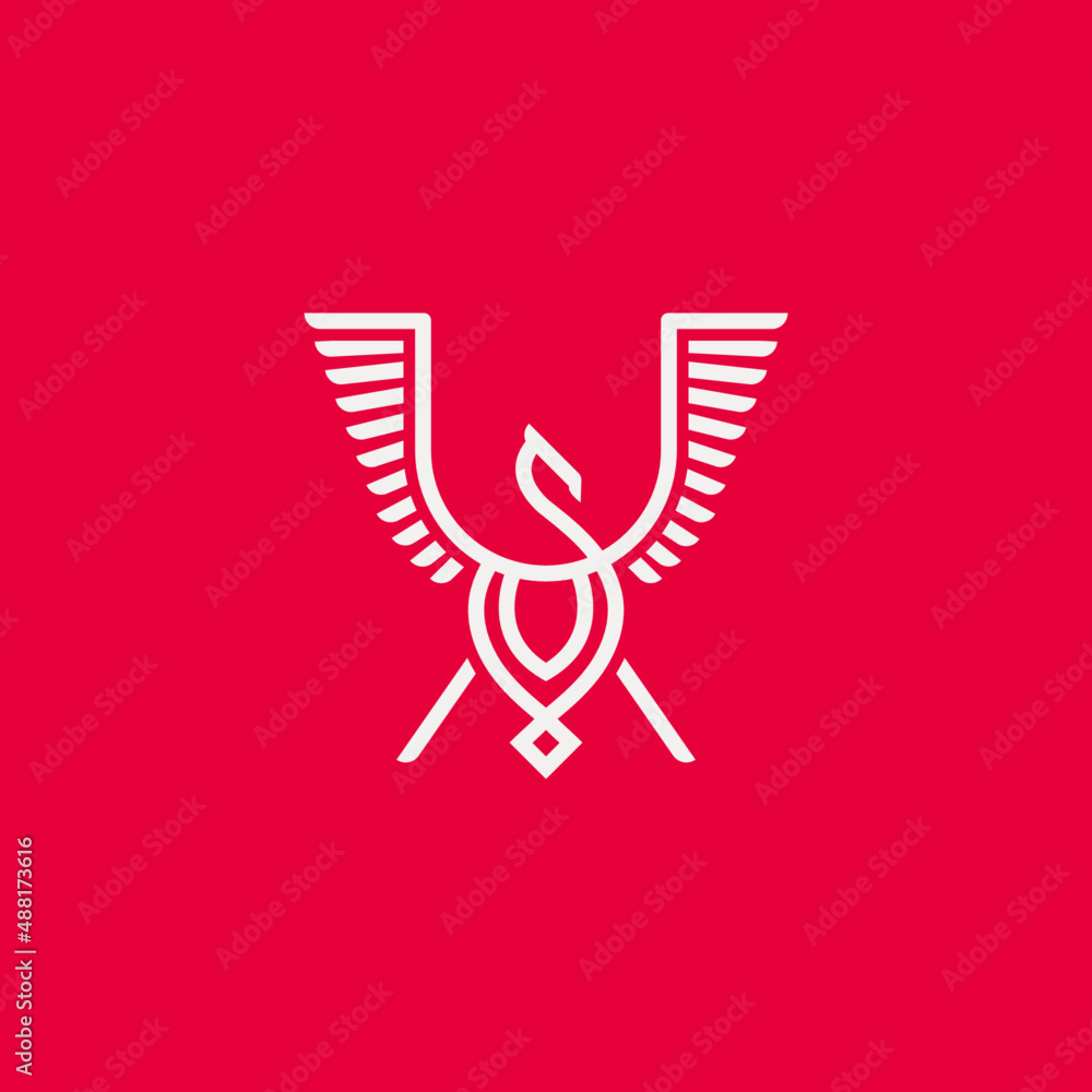 minimalist Phoenix bird fire logo design. vector art illustration Stock ...