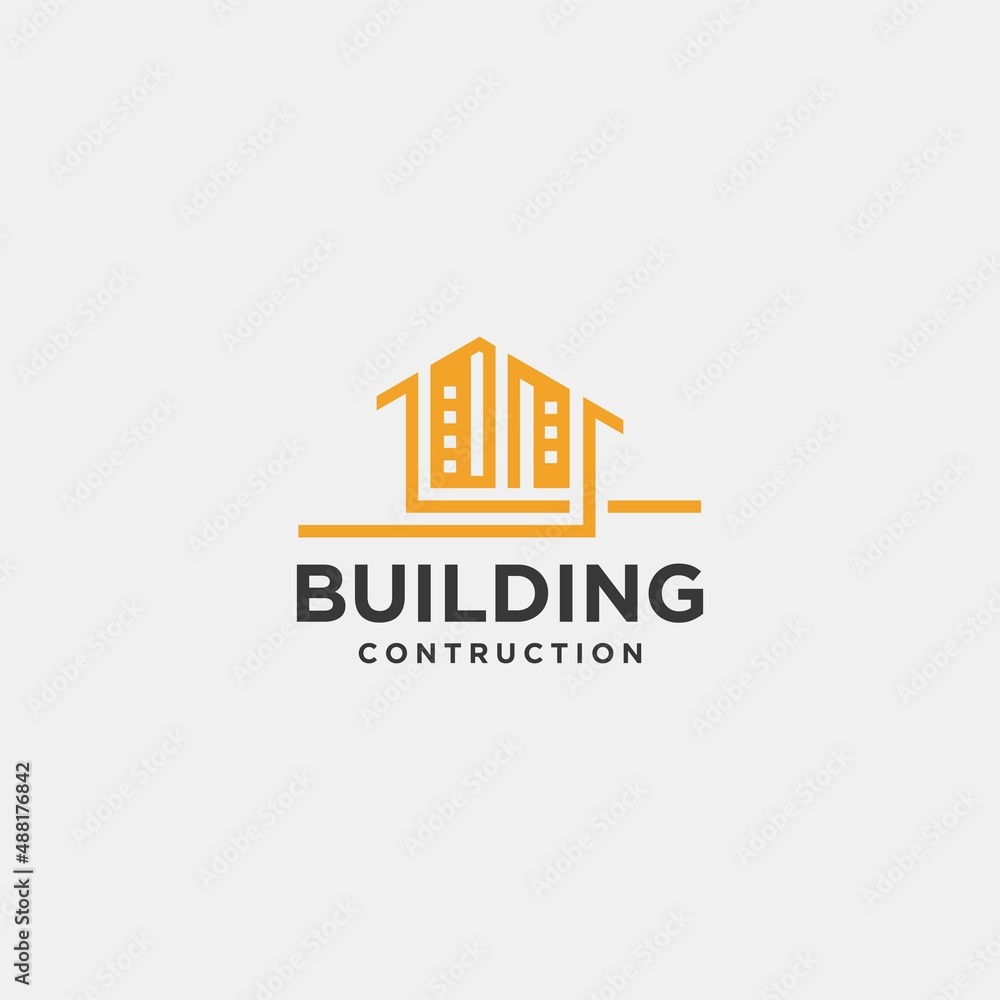 Building technology logo vector design template architech construction ...