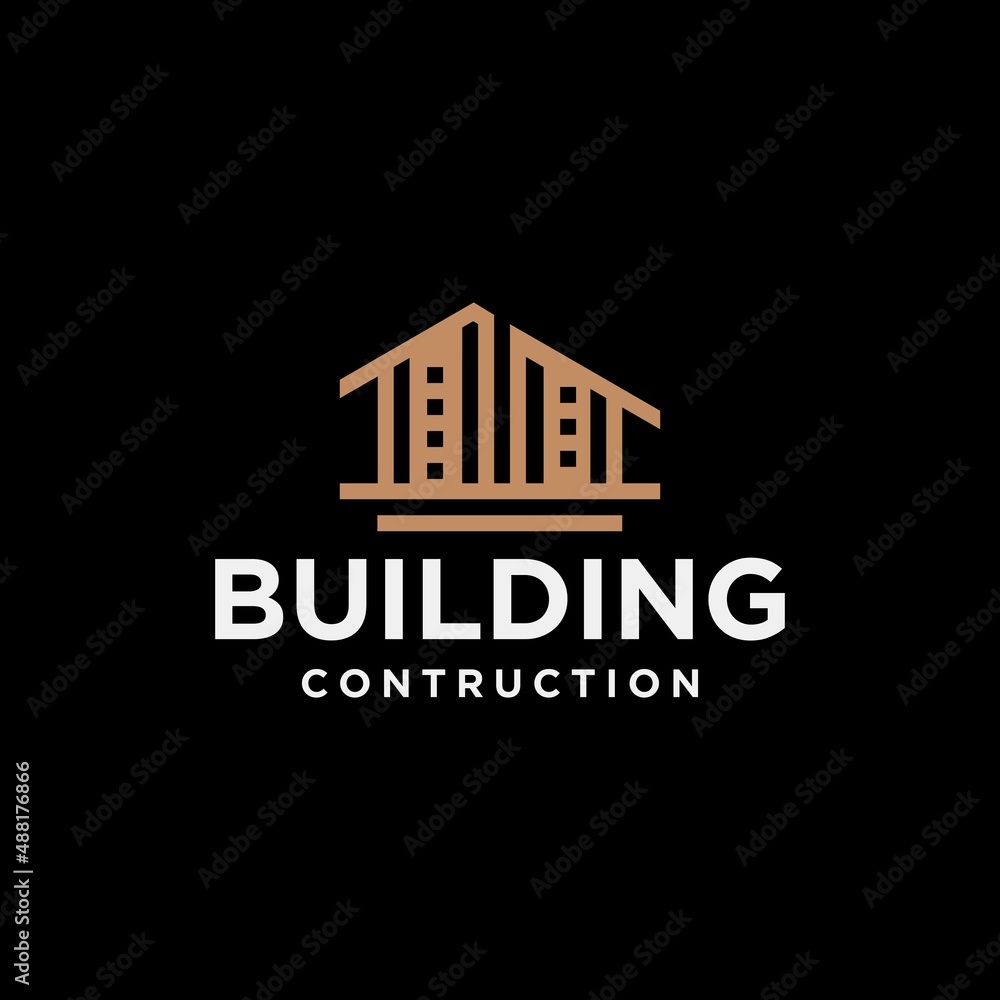 Building technology logo vector design template architech construction ...