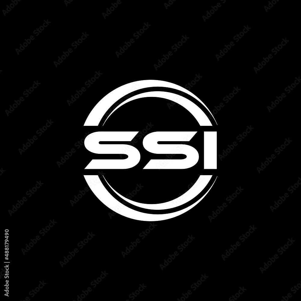 SSI letter logo design with black background in illustrator, vector ...