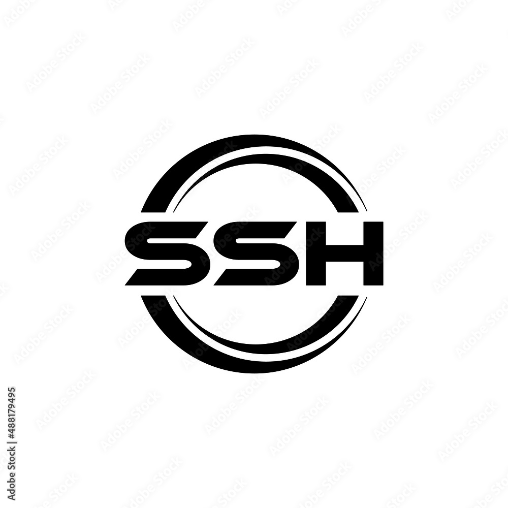 SSH letter logo design with white background in illustrator, vector ...