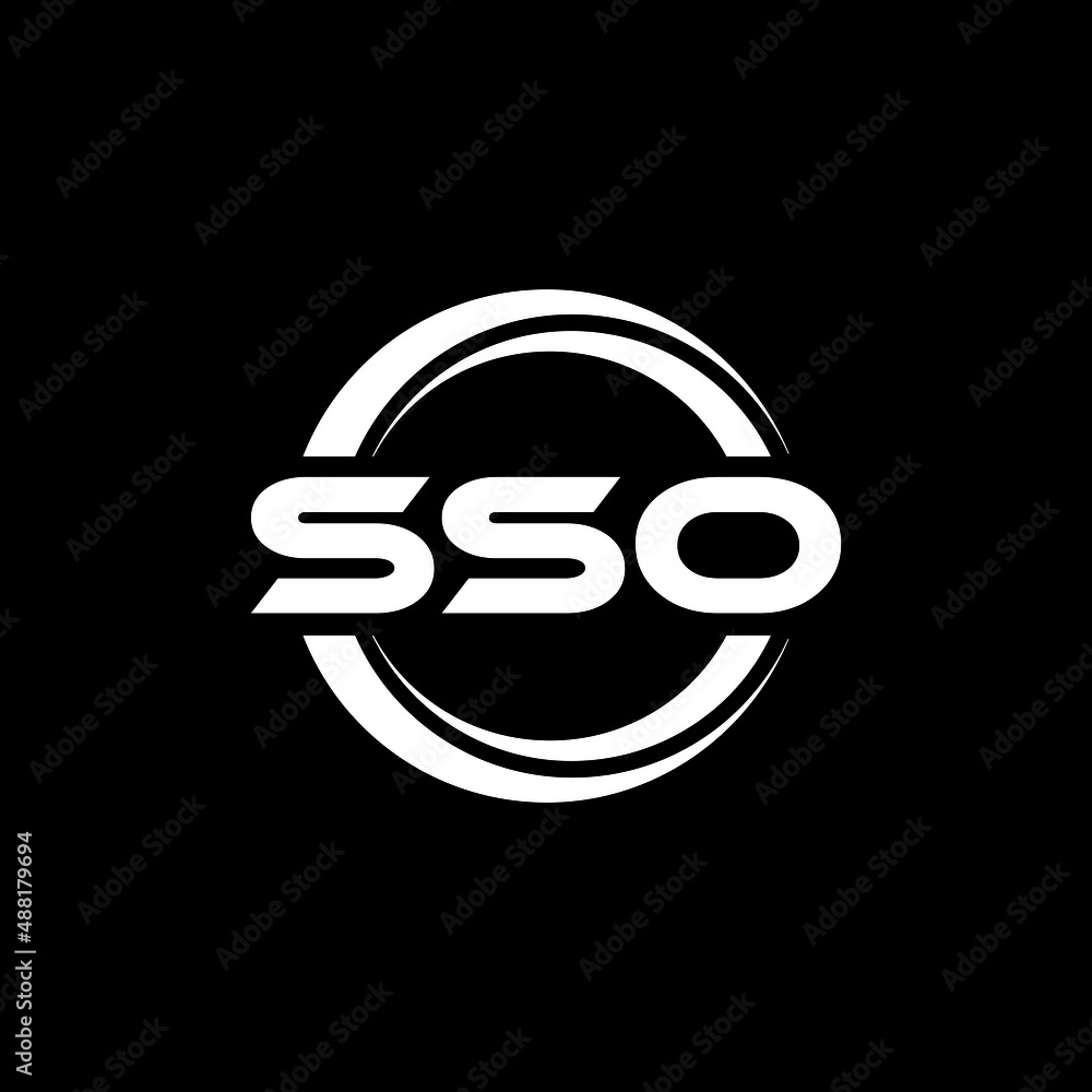 SSO letter logo design with black background in illustrator, vector ...
