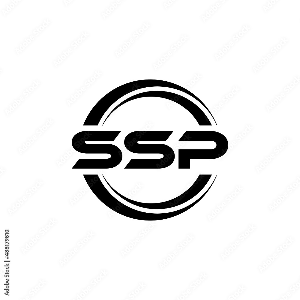 SSP letter logo design with white background in illustrator, vector ...
