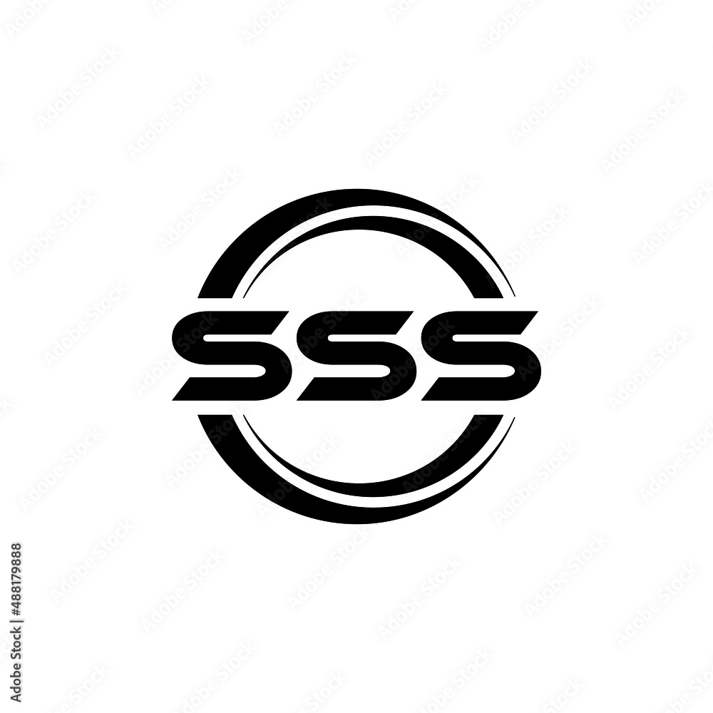 SSS letter logo design with white background in illustrator, vector ...