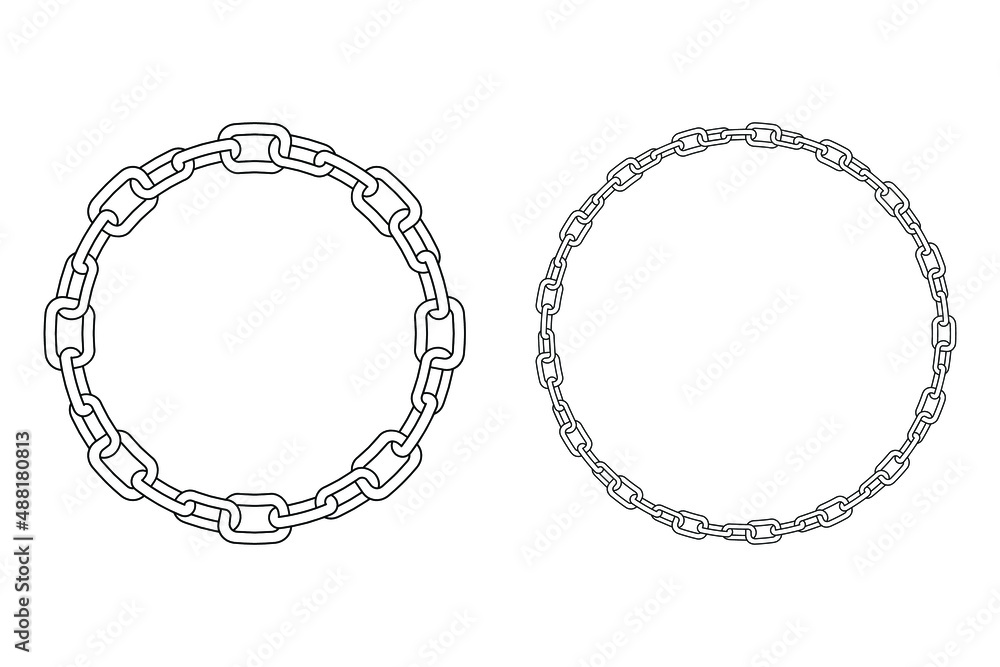 Chain circle sticker, vector illustration, line Stock Vector | Adobe Stock