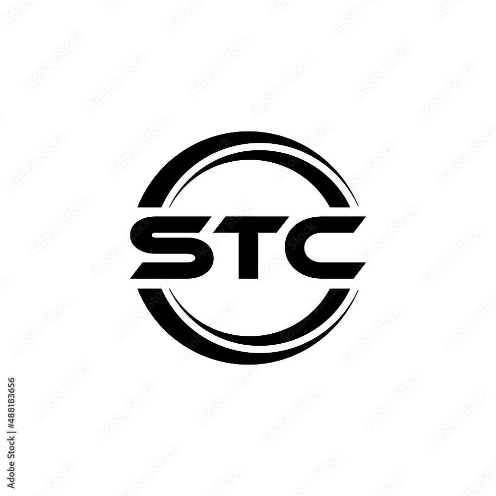 STC letter logo design with white background in illustrator, vector ...
