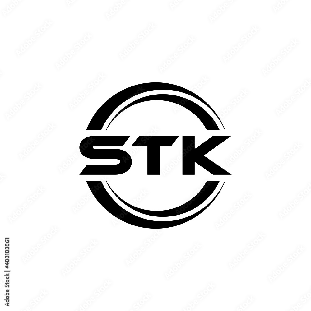 STK letter logo design with white background in illustrator, vector ...