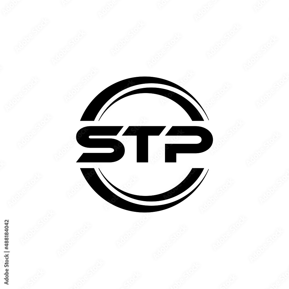 STP letter logo design with white background in illustrator, vector ...