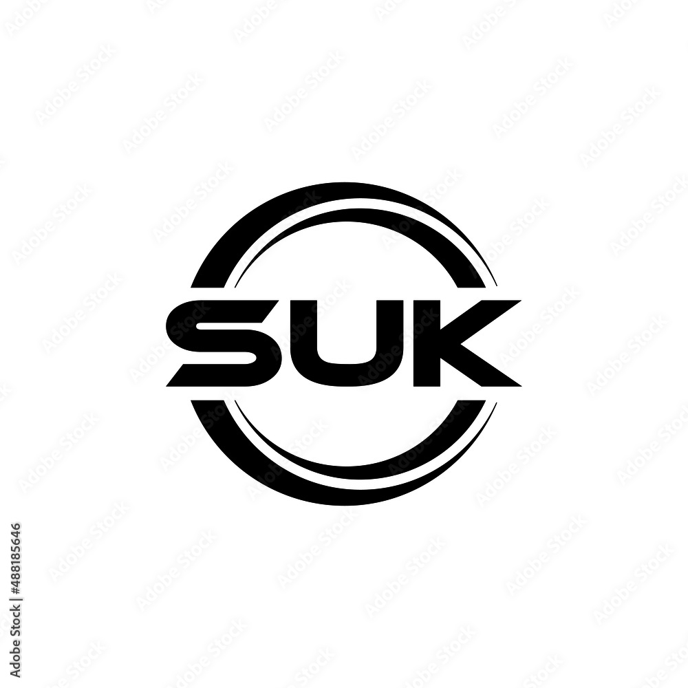 SUK letter logo design with white background in illustrator, vector ...