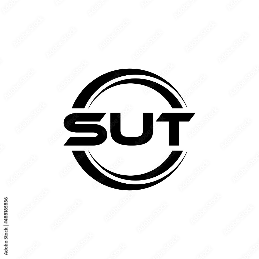 Vecteur Stock SUT letter logo design with white background in ...