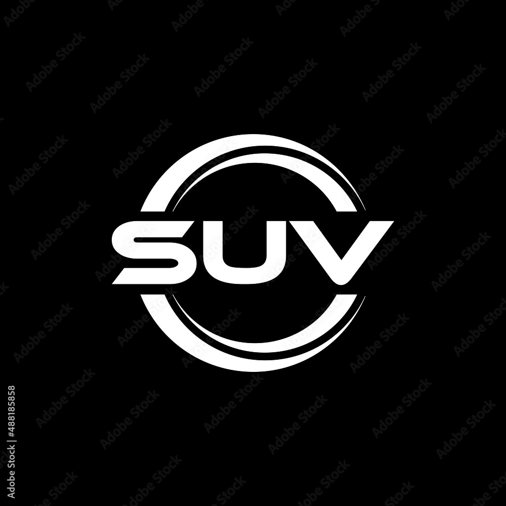 SUV letter logo design with black background in illustrator, vector ...