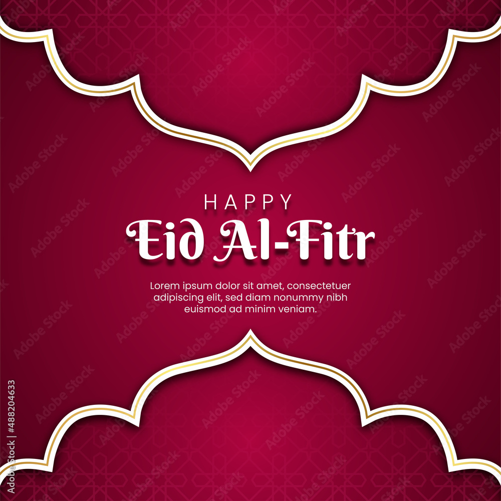 Luxury red eid al-fitr background template Premium Vector Stock Vector ...