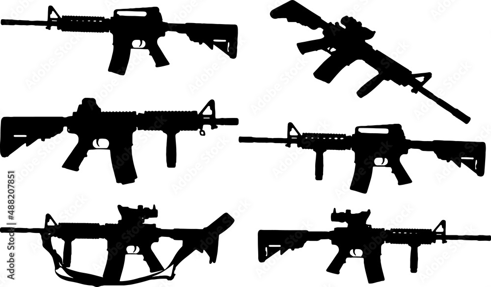 m4 carbine EPS, m4 carbine Silhouette, m4 carbine Vector, m4 carbine ...