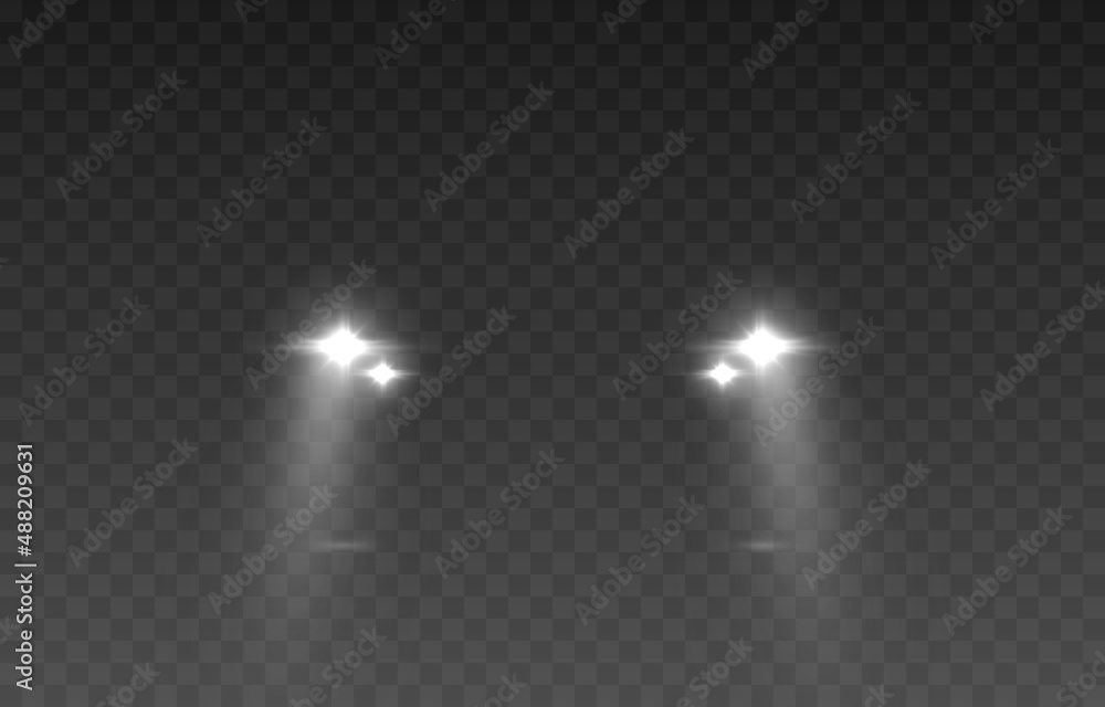 Vector light from the headlights PNG. Light from the headlights of a ...