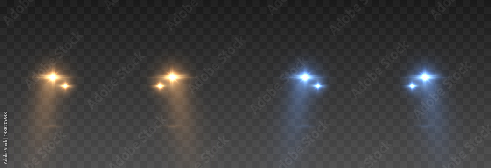 Vector light from headlights PNG. Light from car headlights on an ...