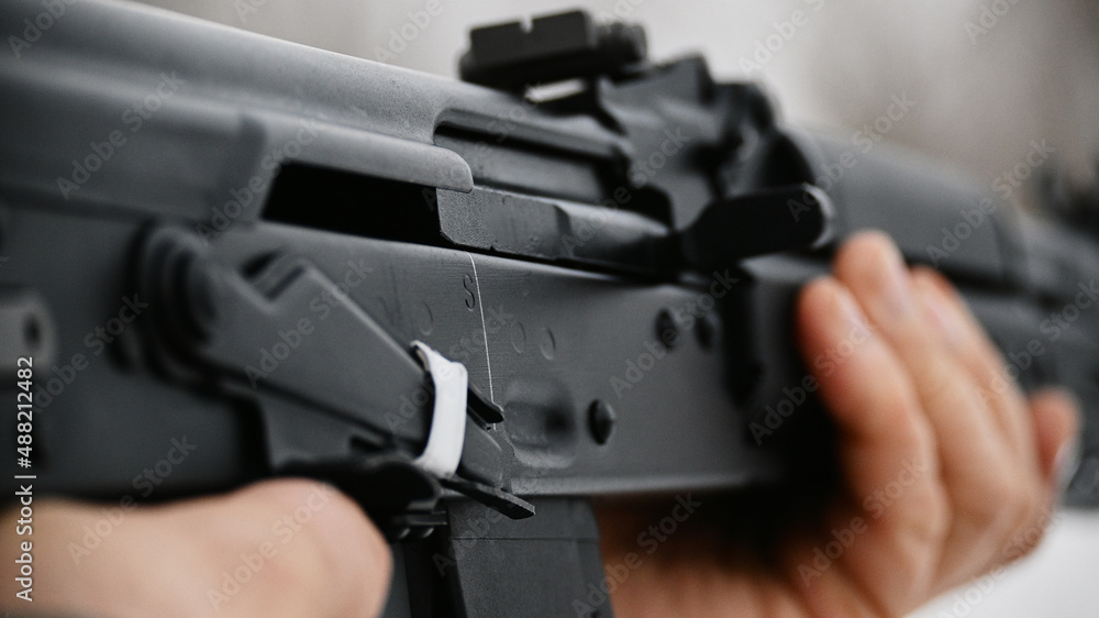 Shooting from a 1974 Kalashnikov assault rifle Stock Photo | Adobe Stock