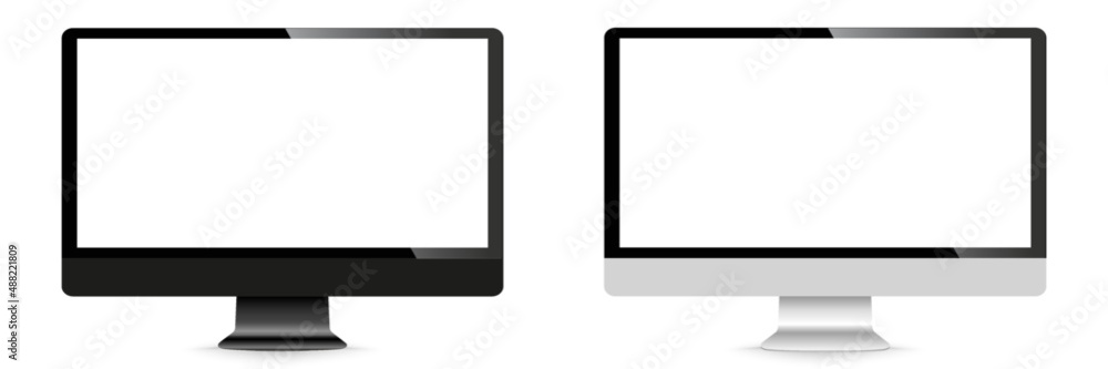 Vetor de Realistic modern thin frame display computer monitor vector ...