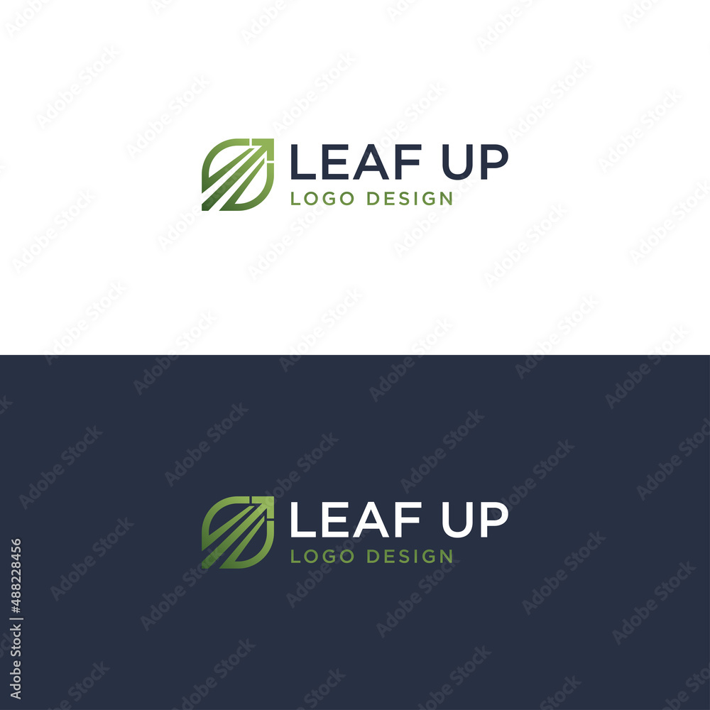 LEAF UP LOGO DESIGN VECTOR. Stock Vector | Adobe Stock