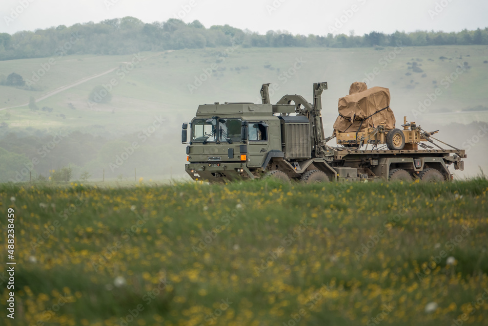 MAN SV 8x8 EPLS army logistics truck vehicle on military exercise ...