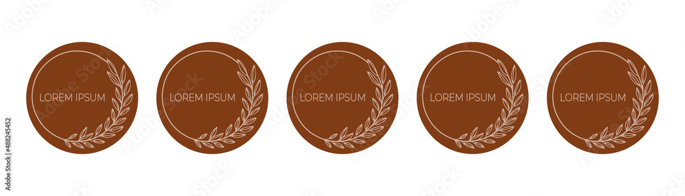 Vintage round labels, templates, stickers, tags. Cardboard labels with ...