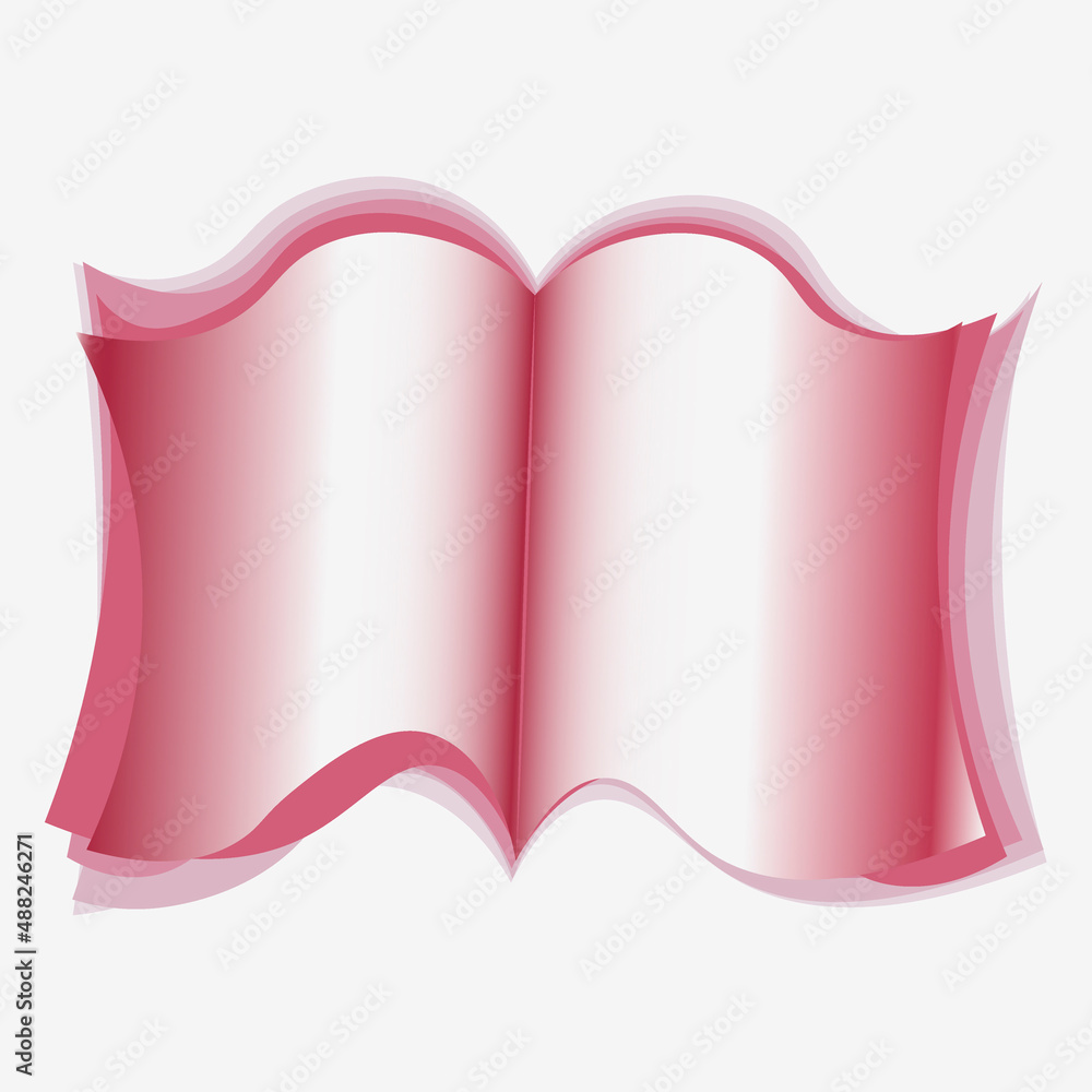 Illustration on a square background - open book, reading, literature ...
