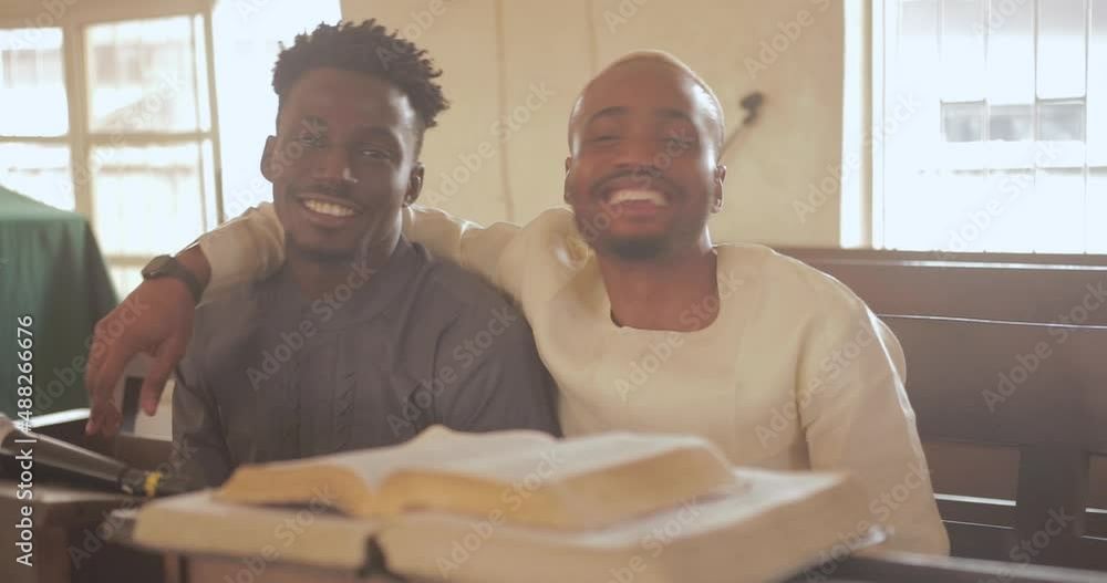 friends hugging inside church Stock Video | Adobe Stock