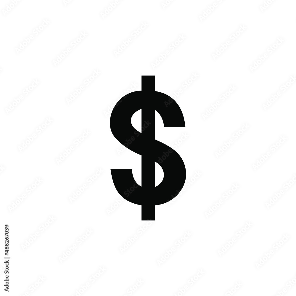 Dollar currency sign black black background, icon, logo vector template ...