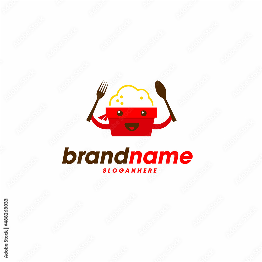 rice box logo.modern design.vector ilusstration Stock Vector | Adobe Stock