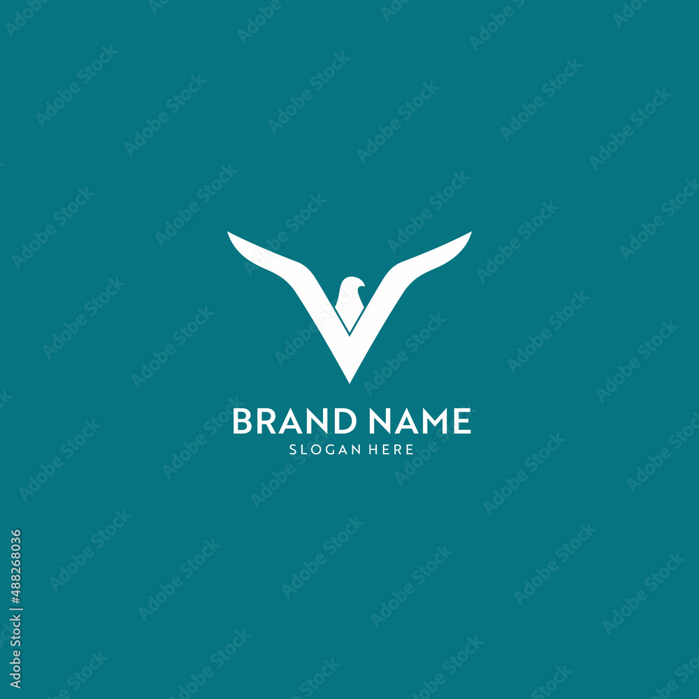 V bird logo, modern template design. vector icon illustration Stock ...