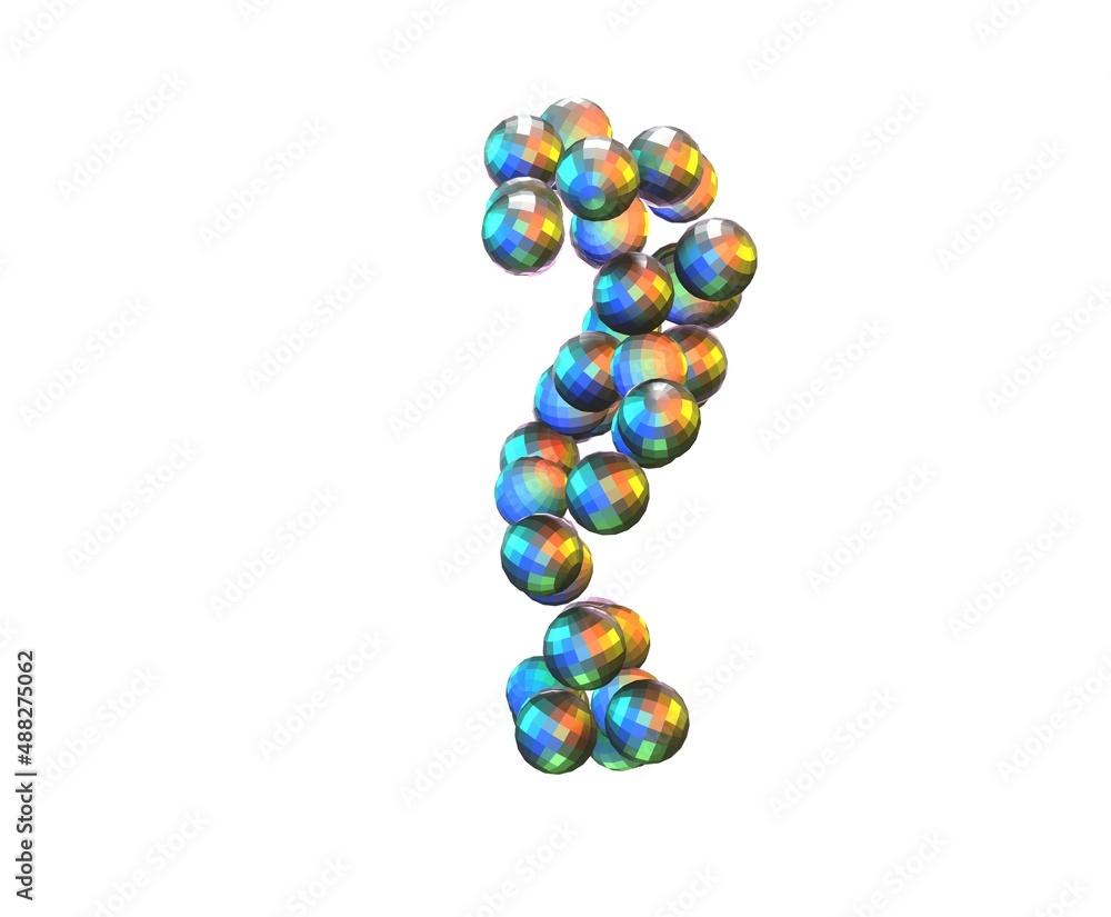 Disco Ball Themed Font Question Mark Stock Illustration | Adobe Stock