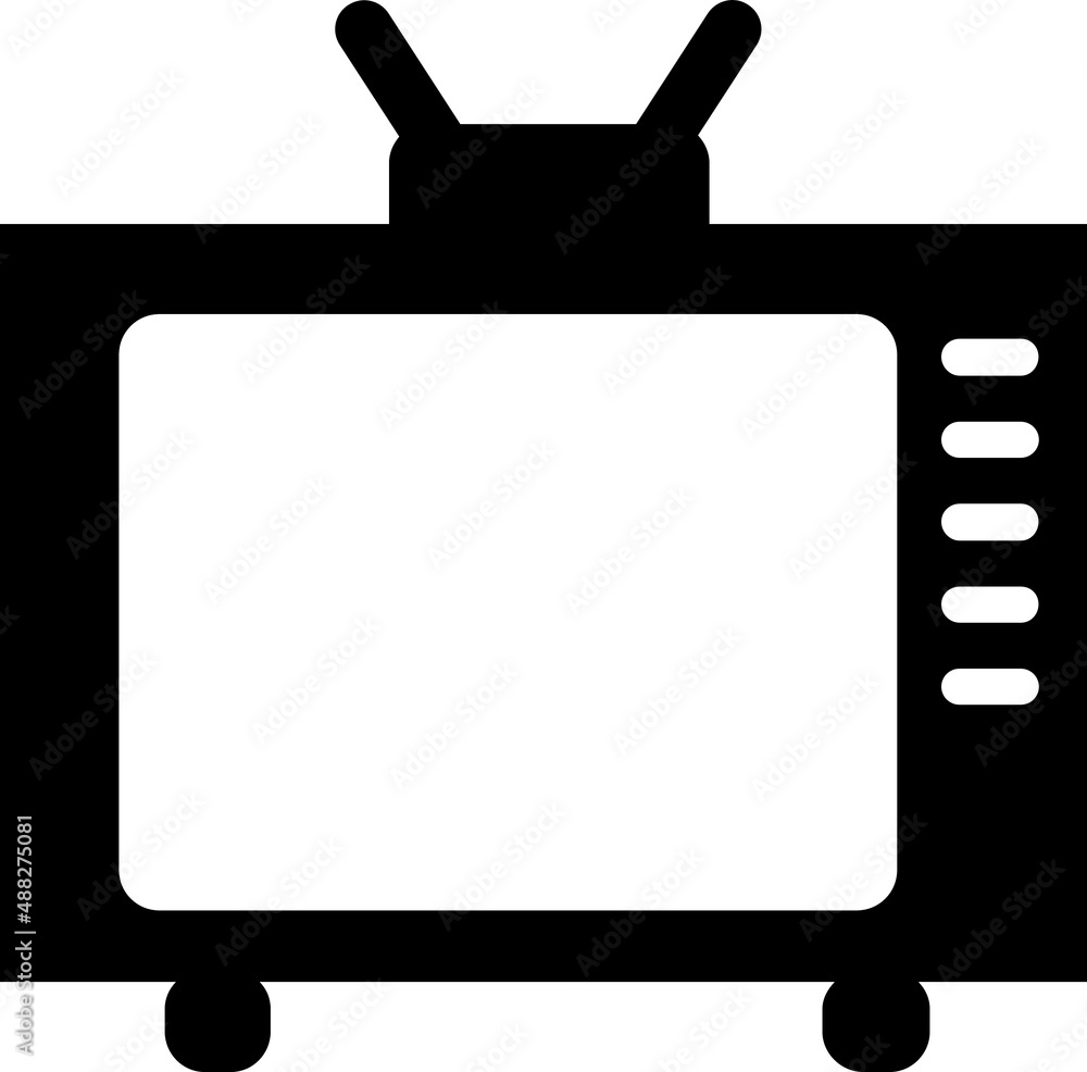 Tv Icon vector illustration in flat style isolated on white background. Television symbol for ...