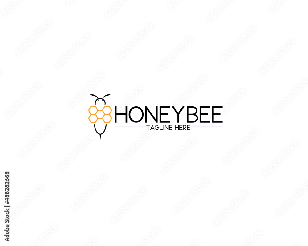 initial letter h honeycomb bee logo Stock Vector | Adobe Stock