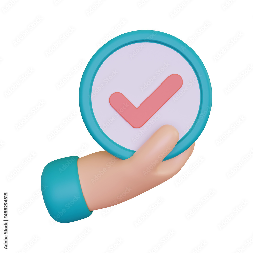 Approval Sign. isolated on a white background. 3d illustration Stock ...